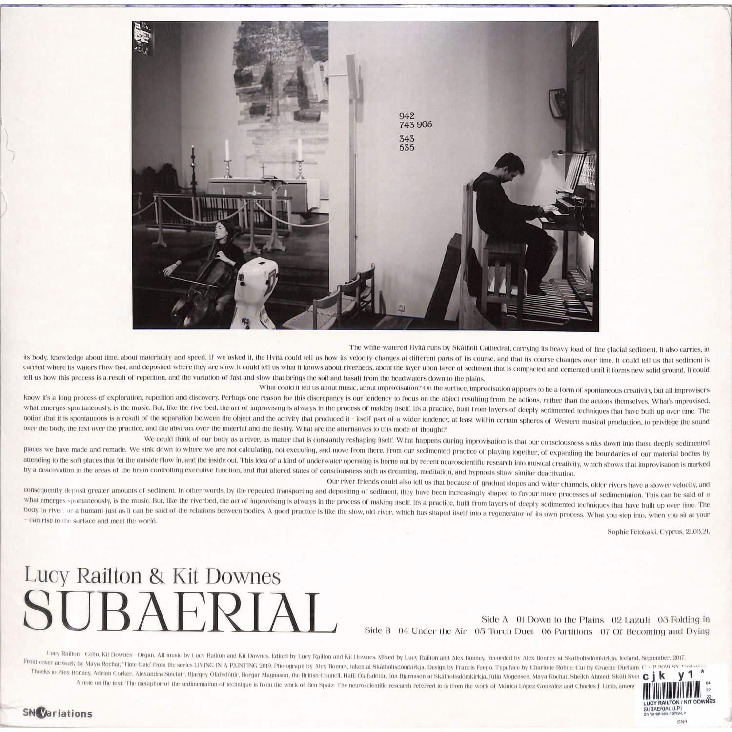 Lucy Railton / Kit Downes - SUBAERIAL / Sn Variations / SN9-LP | LP ...