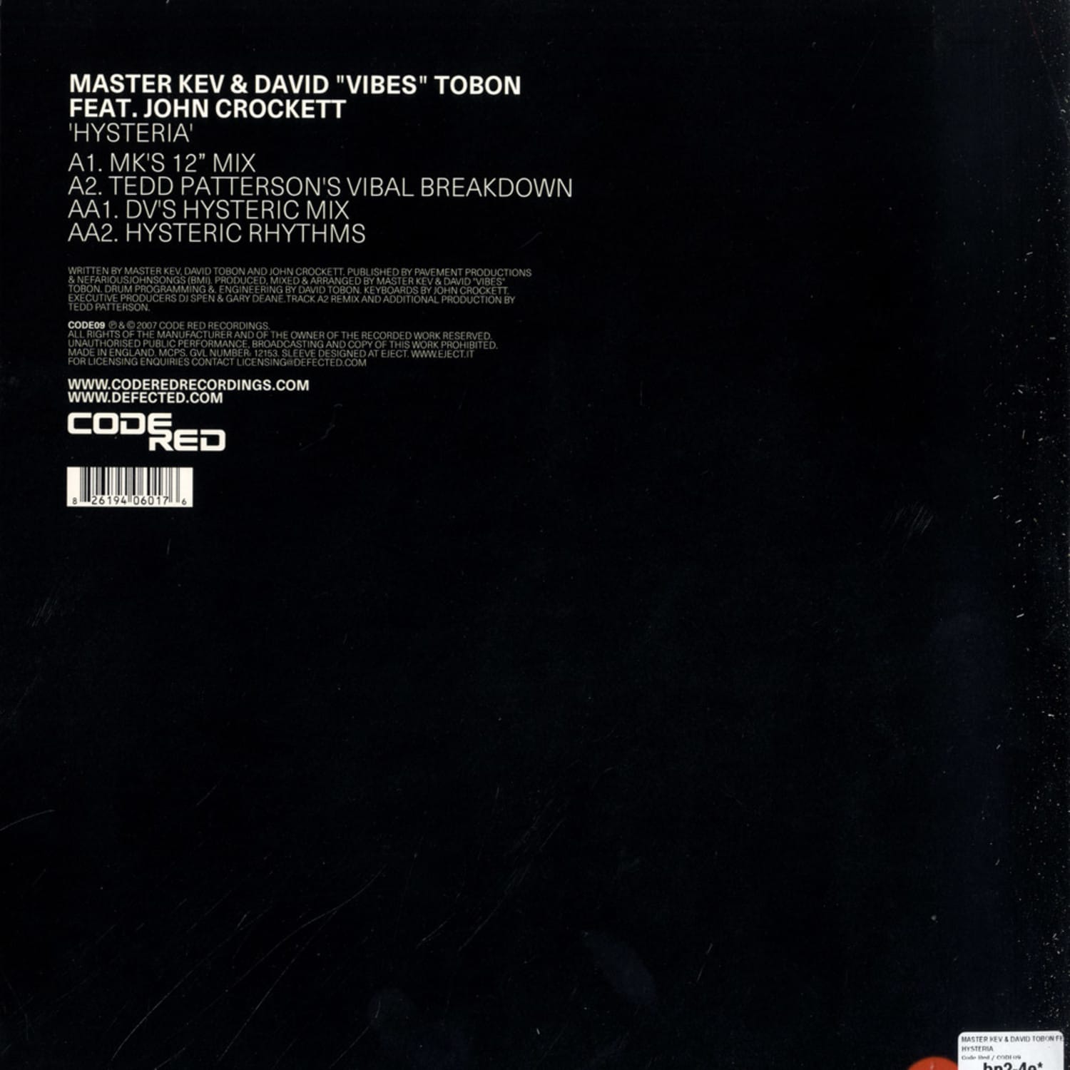 Master Kev & David Tobon feat. John Crockett - HYSTERIA