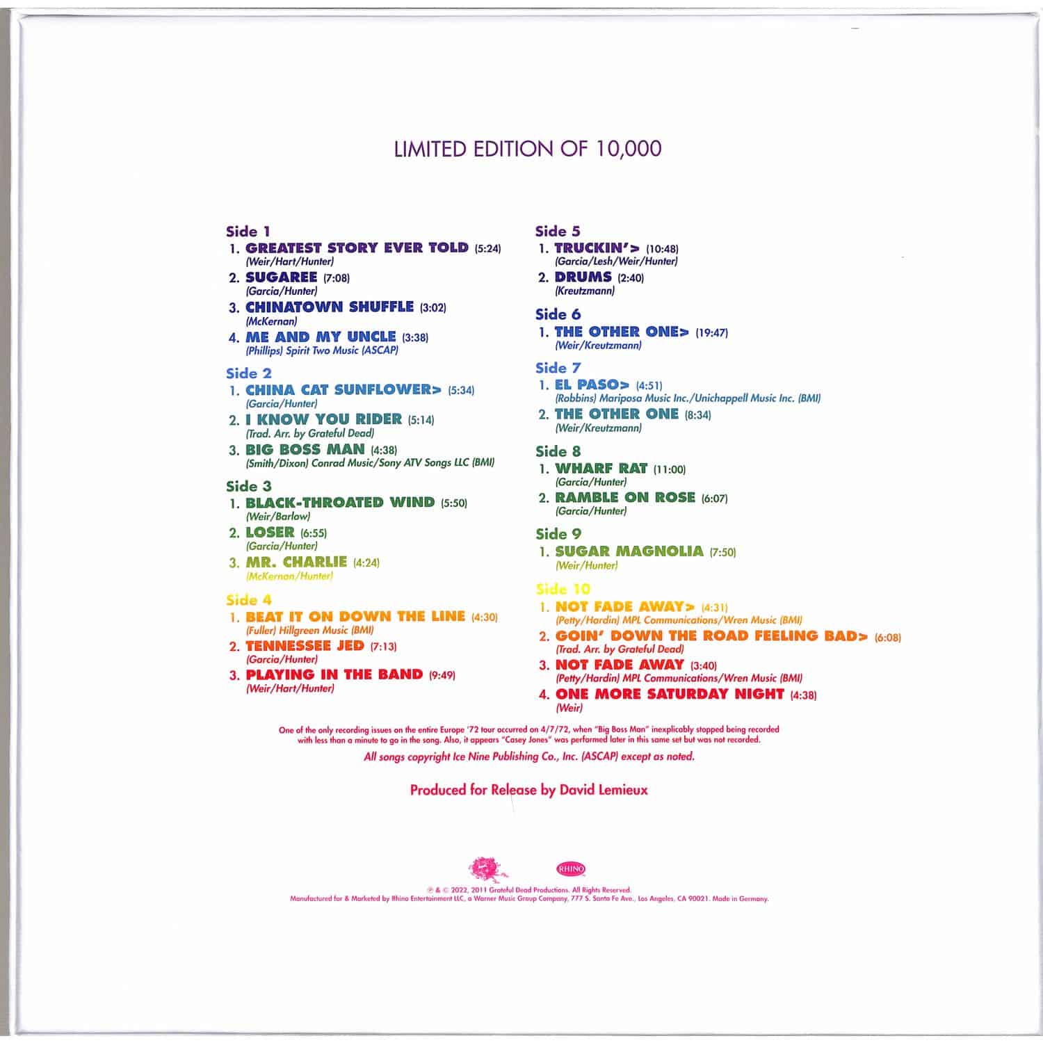 Grateful Dead - WEMBLEY EMPIRE POOL, LONDON, ENGLAND 4/7/1972