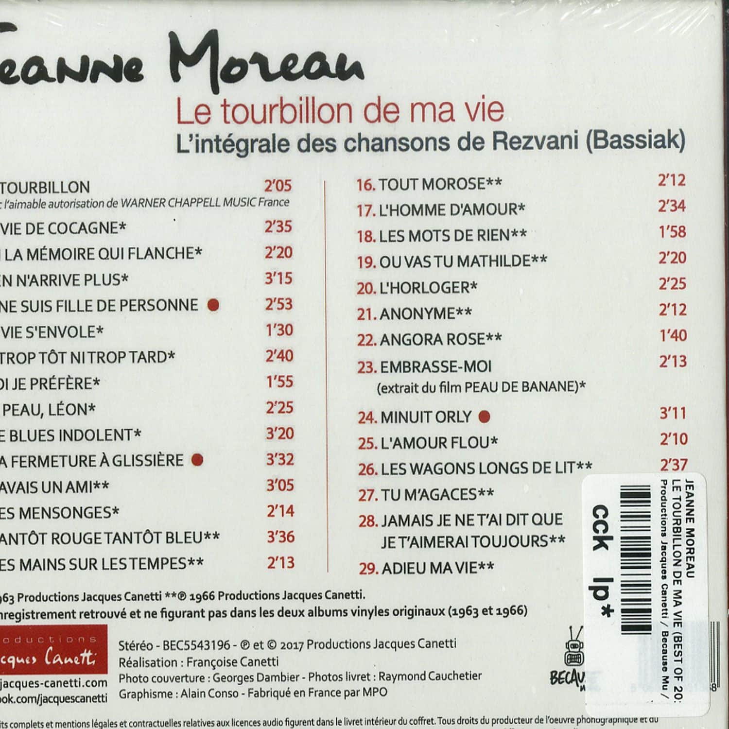 Jeanne Moreau - LE TOURBILLON DE MA VIE